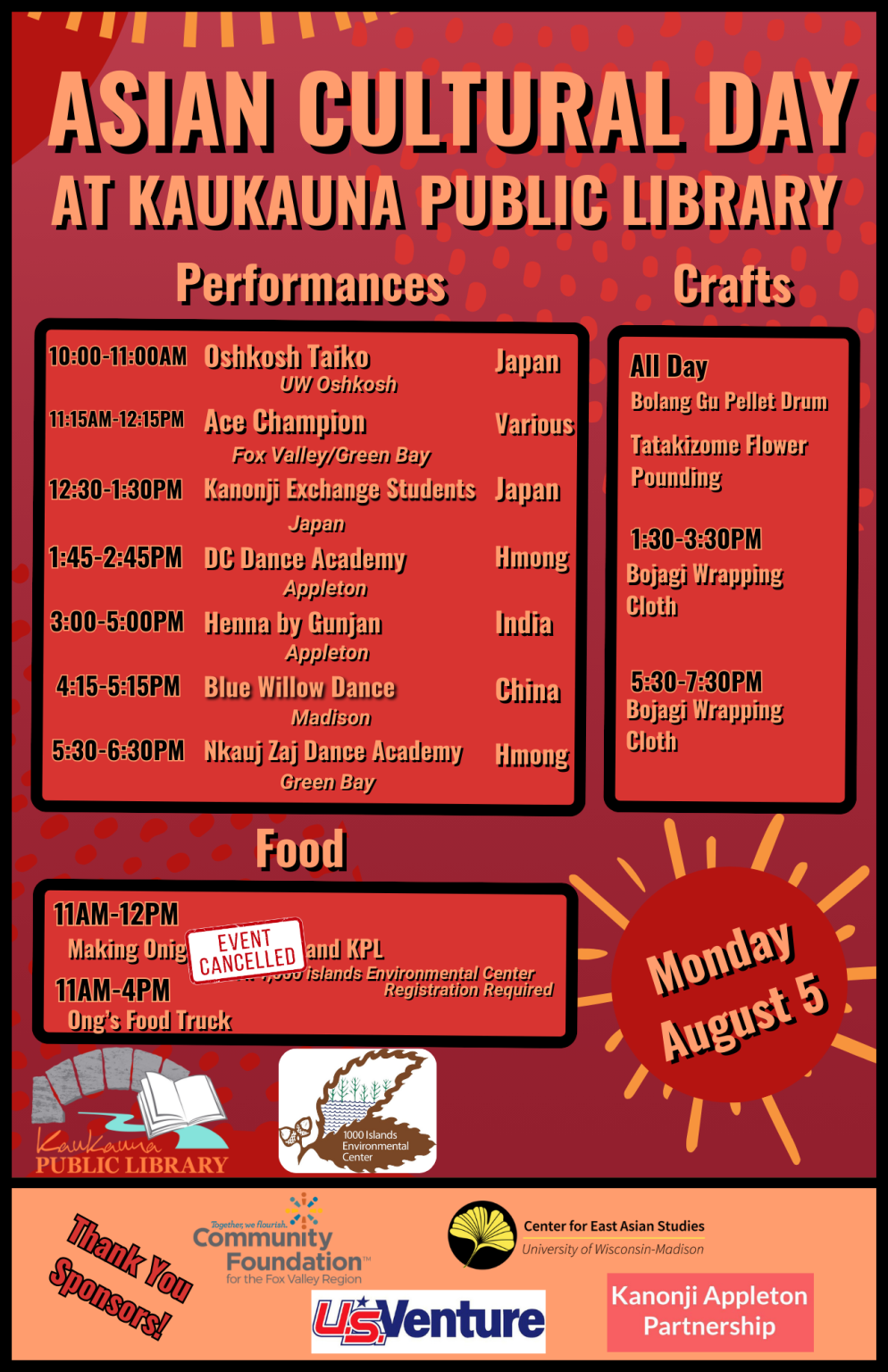 Asian Cultural Day – Kaukauna Public Library